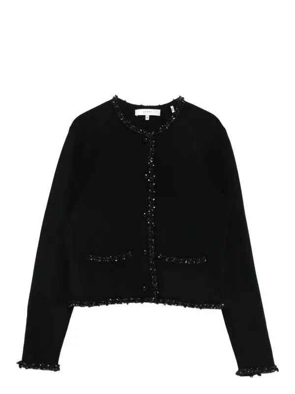 FRAME Beaded-trim Jacket - Black