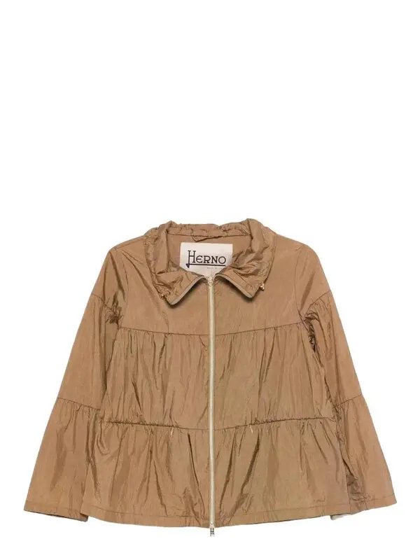 Herno Ruffled Jacket - Brown