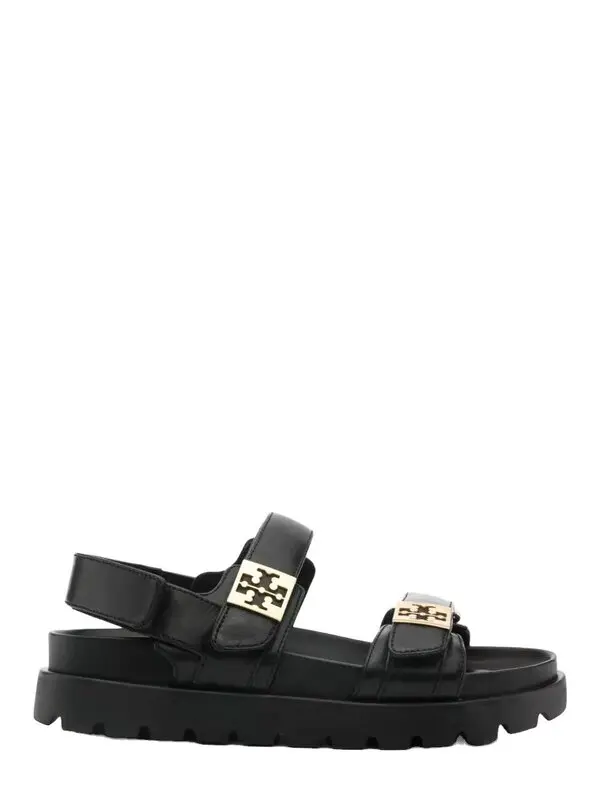 Tory Burch Logo-plaque Touch-strap Sandals - Black