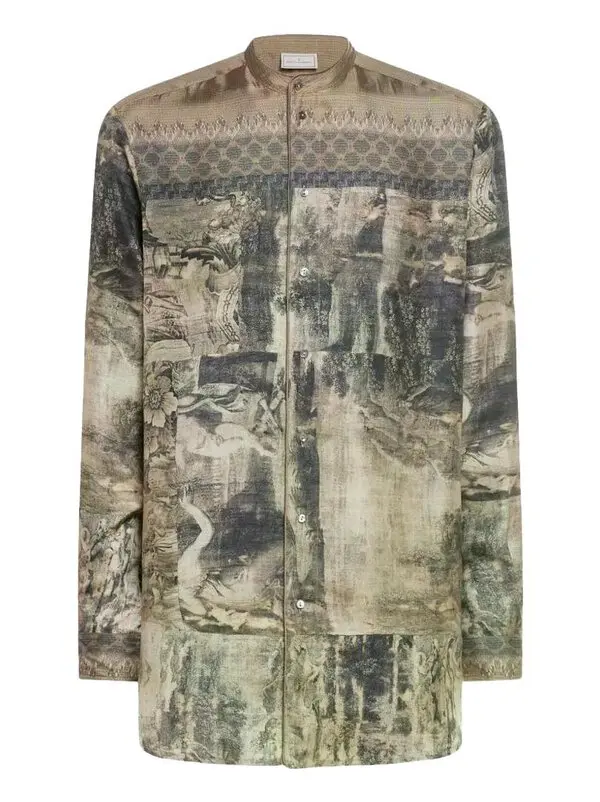 PIERRE-LOUIS MASCIA Tapestry Print Shirt - Neutrals