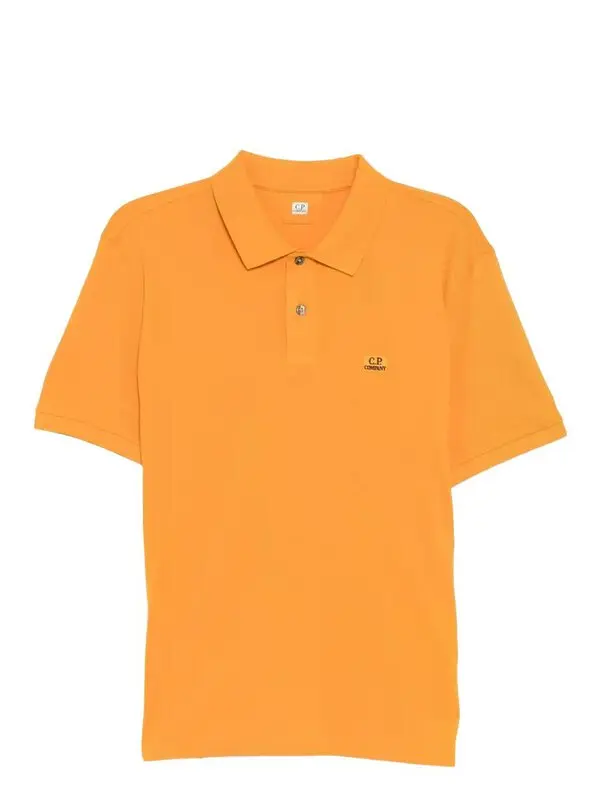 C.P. COMPANY Logo-embroidered Polo Shirt - Orange
