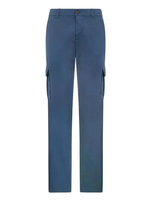 MOORER Flat-pocket Cargo Trousers - Blue