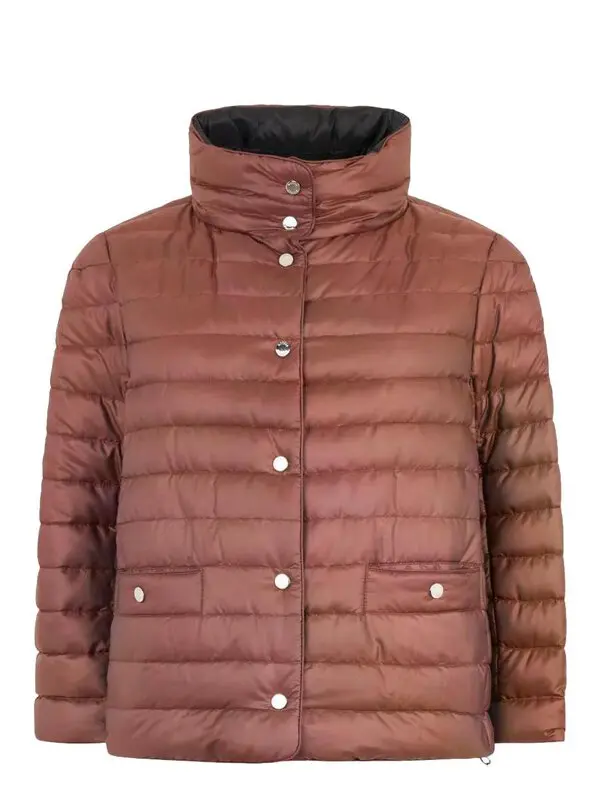 MOORER Padded High-neck Jacket - Brown