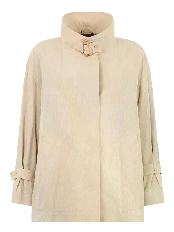 MOORER Patterned Overcoat - Neutrals