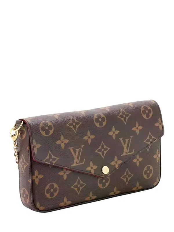 LOUIS VUITTON Felicie Pochette Monogram Canvas Crossbody Bag - Brown