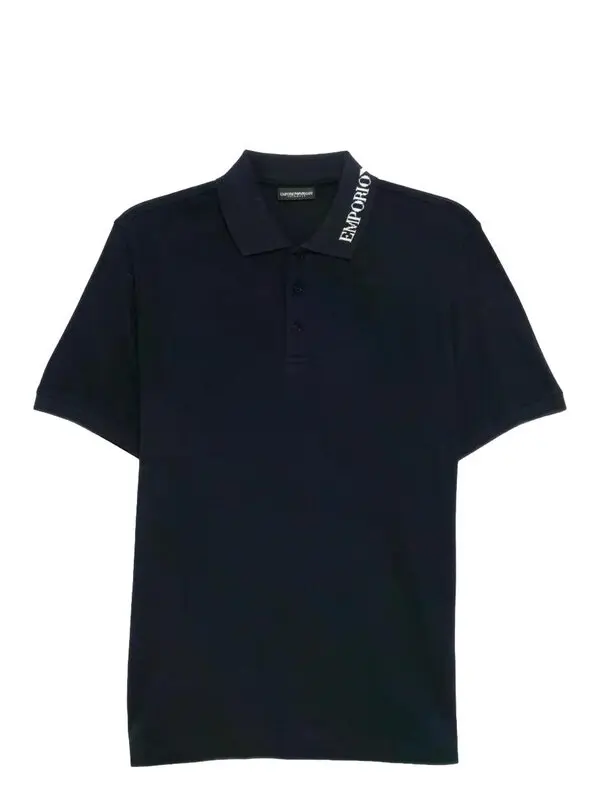 Emporio Armani Logo-collar Polo Shirt - Blue