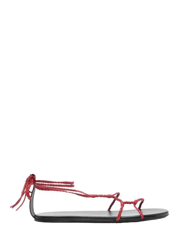 JUDE Atlas Woven Flat Sandals - Red