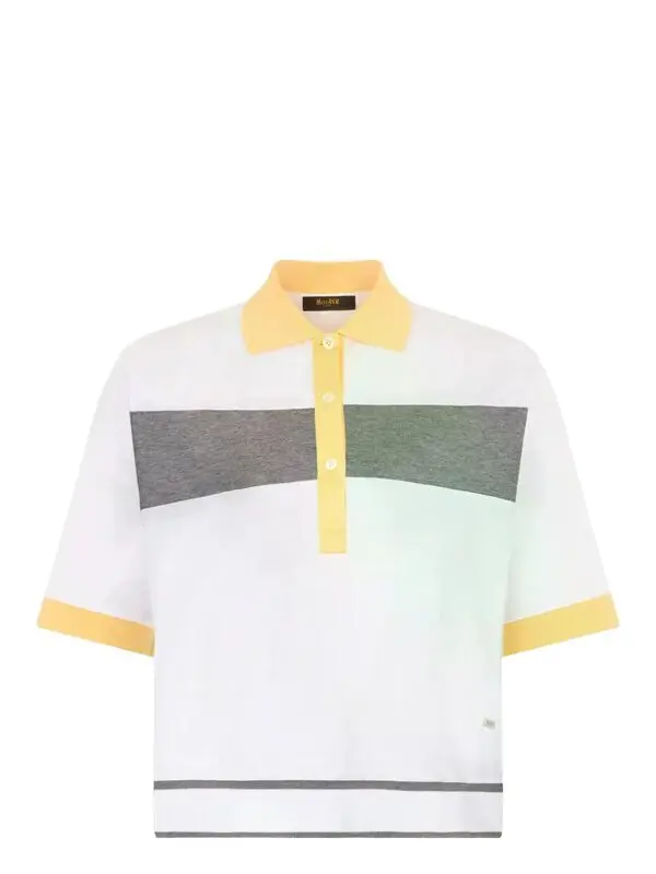 MOORER Striped Polo Shirt - White