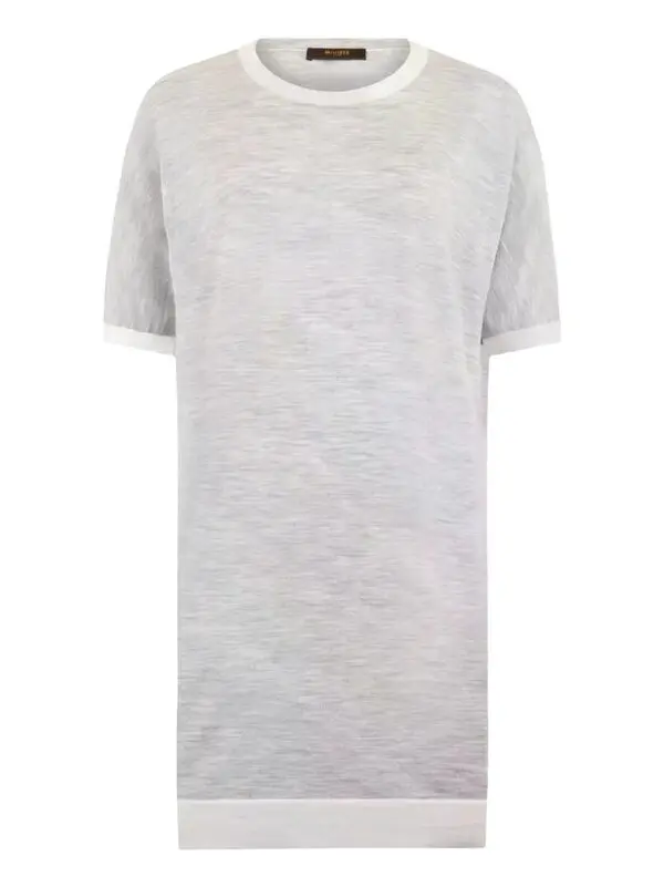 MOORER Contrasting-trim T-shirt - Grey