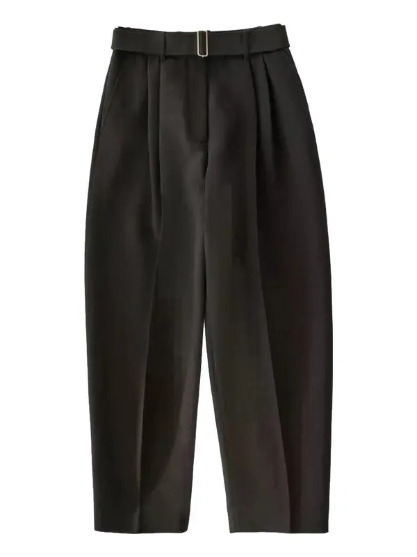 Studio Nicholson Belted Pleated Trousers - Black
