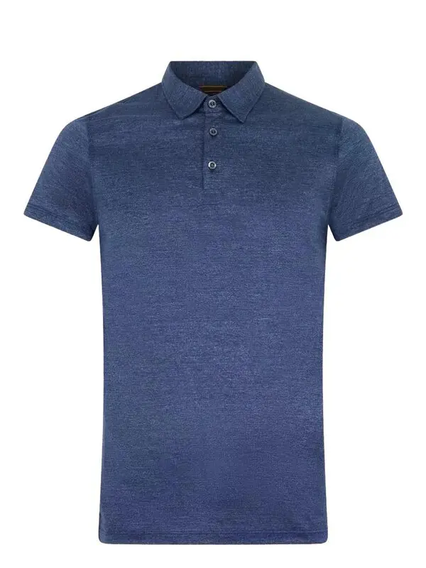 MOORER Short-sleeves Polo Shirt - Blue