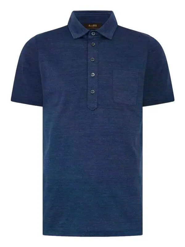 MOORER Pocket Polo Shirt - Blue