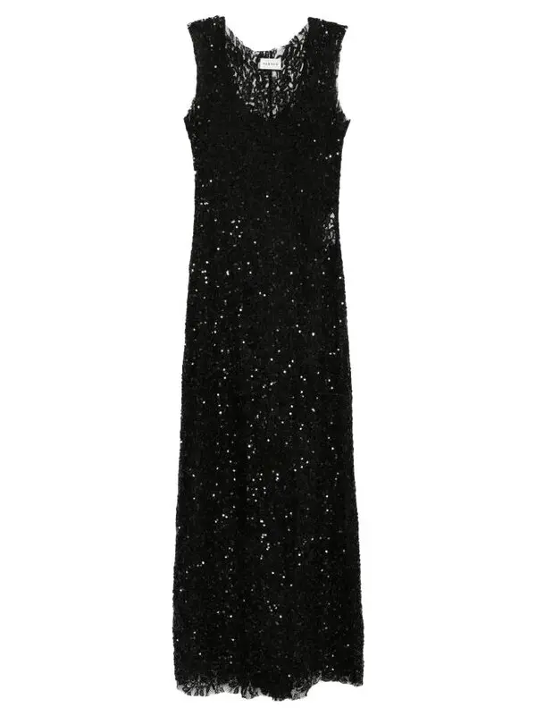 P.a.r.o.s.h Sequin-embellished Maxi Dress - Black