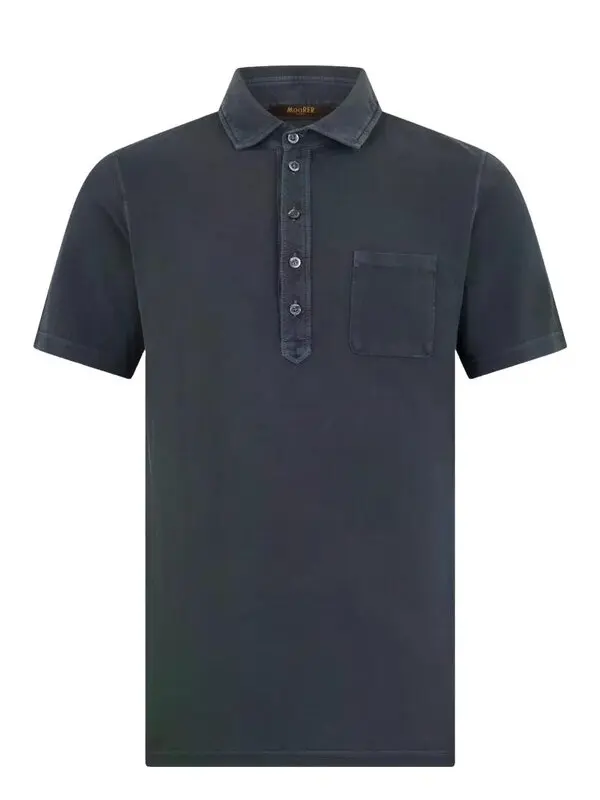 MOORER Patch-pocket Polo Shirt - Blue
