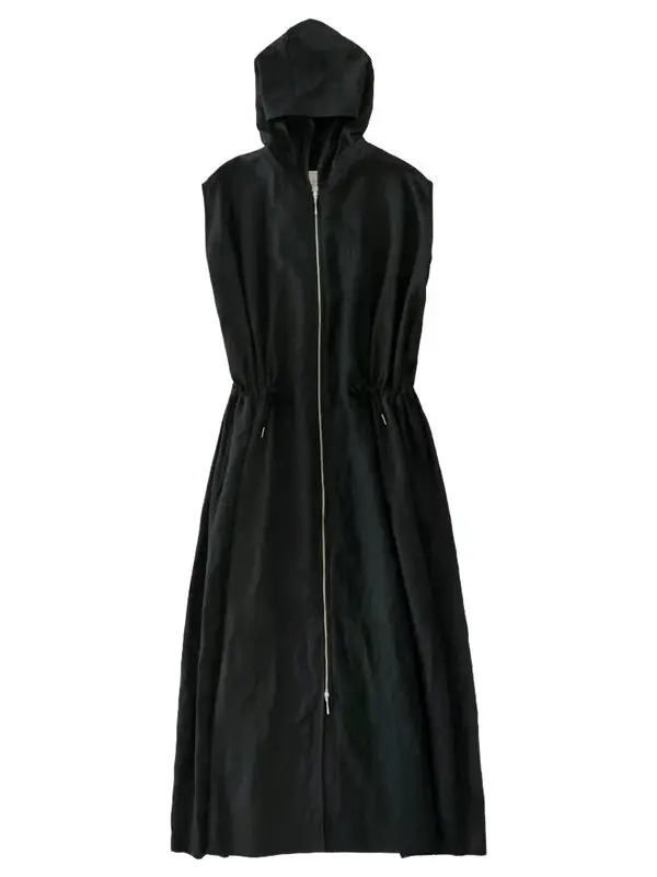 Studio Nicholson Maturin Hooded Drawstring Dress - Black