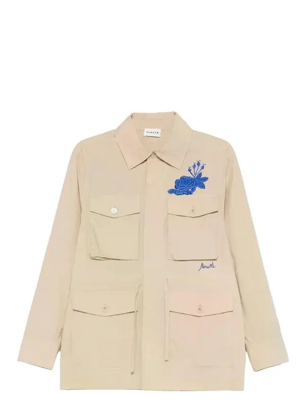 P.a.r.o.s.h Floral-embroidered Jacket - Neutrals