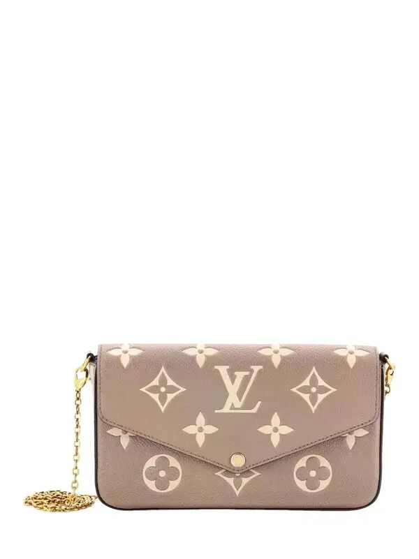 LOUIS VUITTON Felicie Pochette Bicolor Monogram Empreinte Giant Crossbody Bag - Neutrals