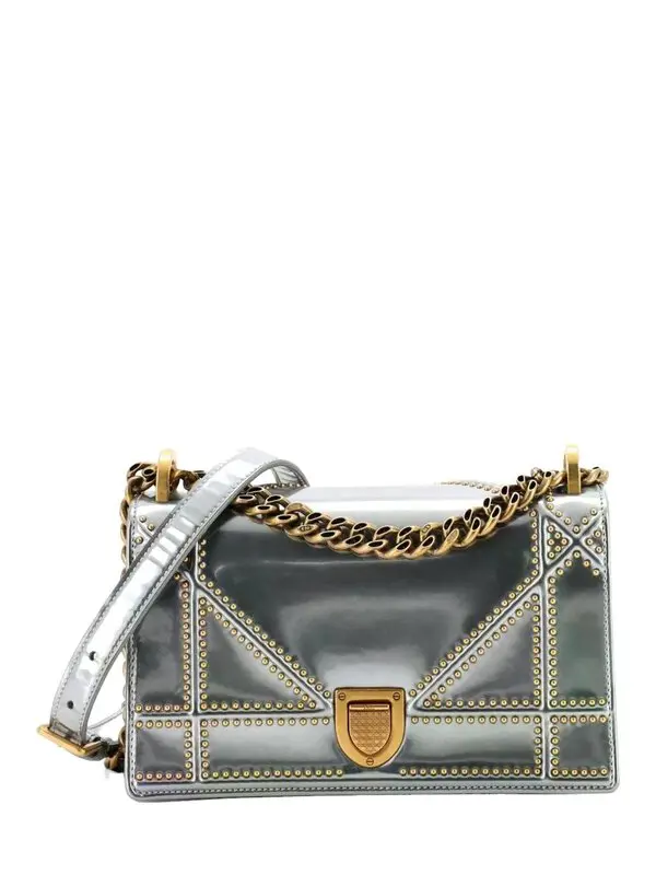 Dior Diorama Studded Flap Bag - Grey