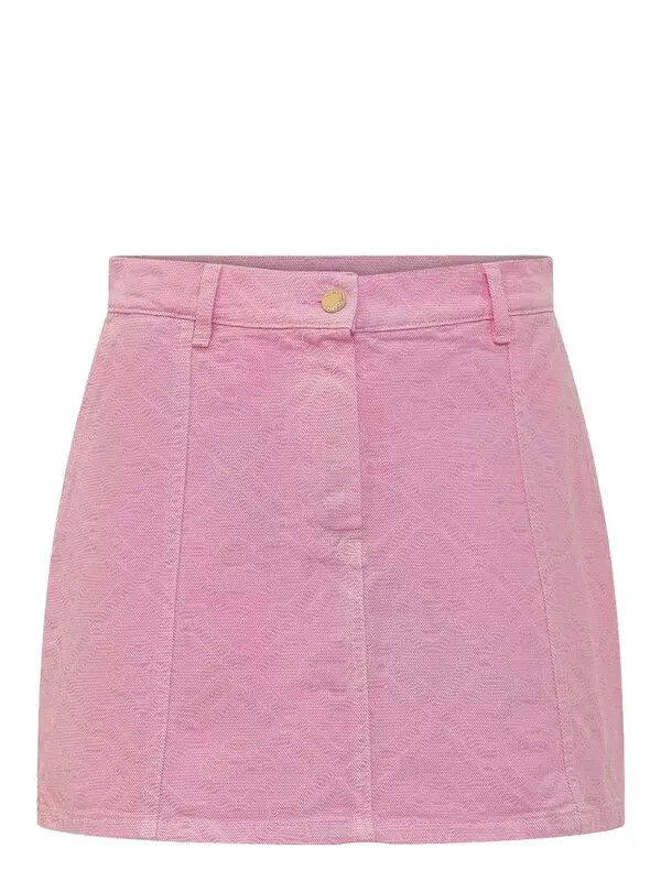 Casablanca Monogram Denim Mini Skirt - Pink