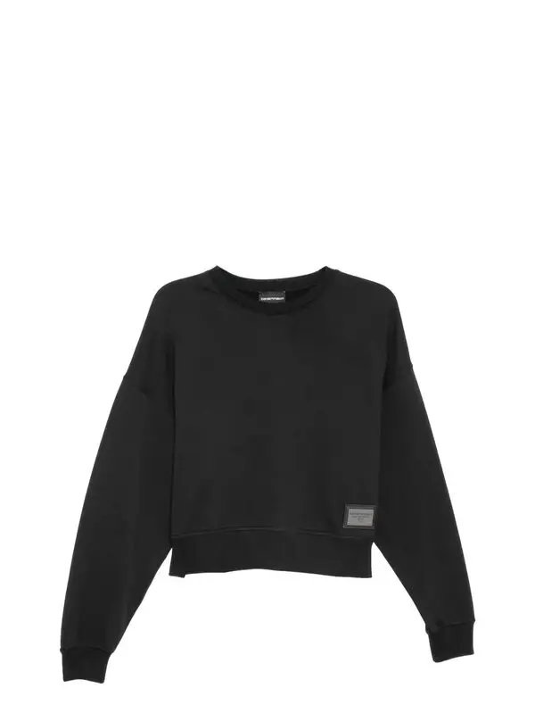 Emporio Armani Boxy Cropped Sweatshirt - Black