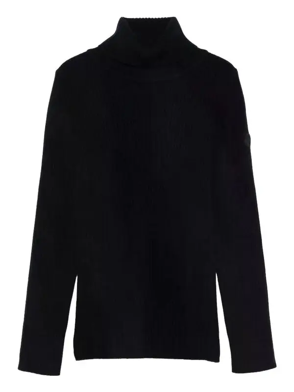 YVES SALOMON Ribbed Turtleneck Sweater - Black