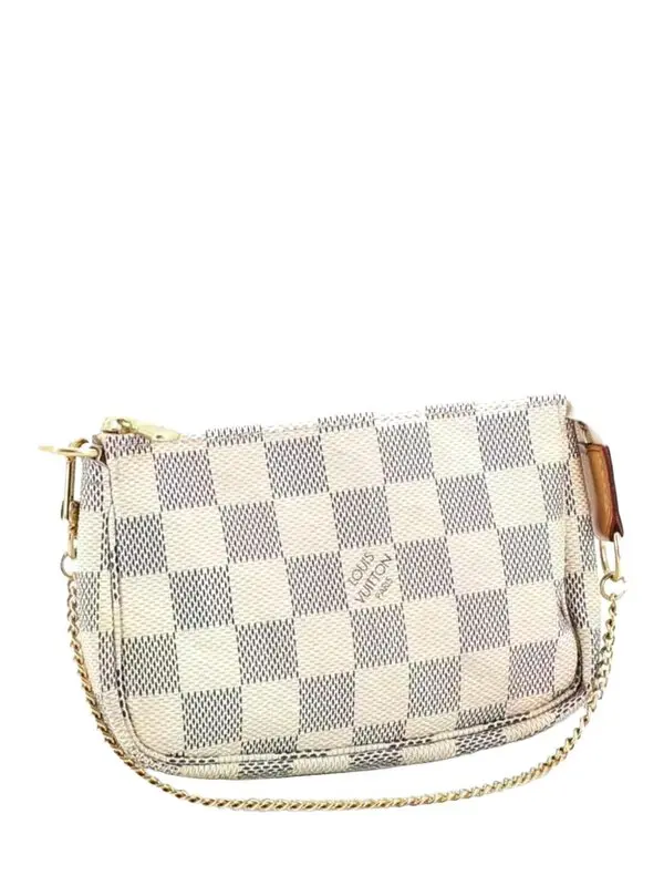 LOUIS VUITTON Damier Pochette Accessoires Mini Clutch - White