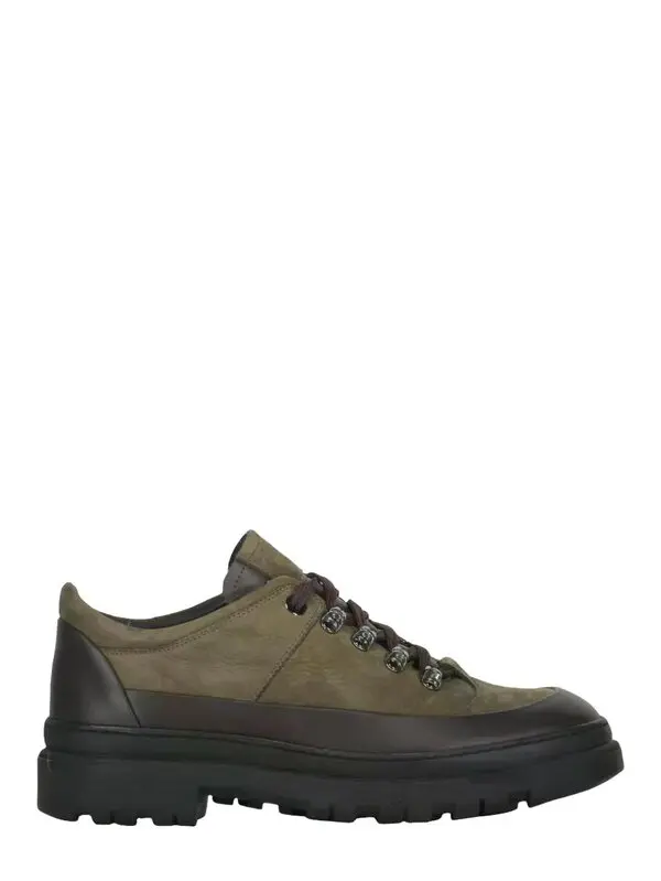 MOORER Roque Leather Lace-up Hiking Boots - Green