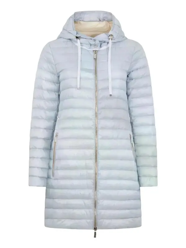 MOORER Quilted Hooded Coat - Blue