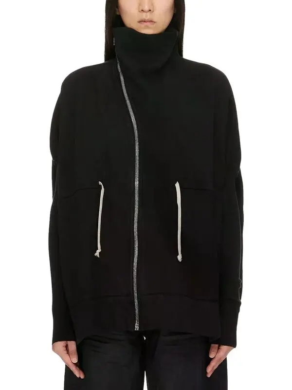 Rick Owens Zip-up Funnel-neck Sweater - Black