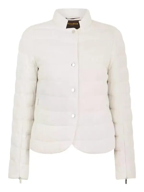 MOORER Flared High-collar Jacket - Neutrals