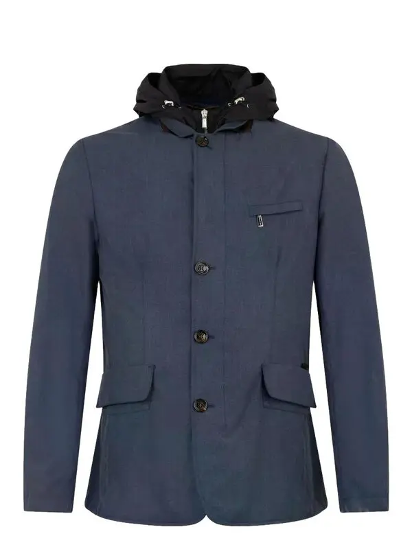 MOORER Hooded Jacket - Blue
