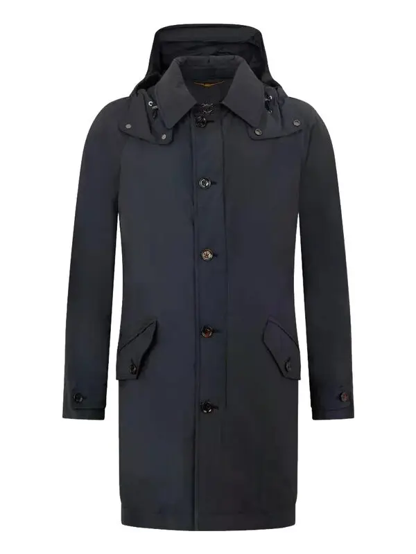 MOORER Hooded Cosimo Coat - Blue