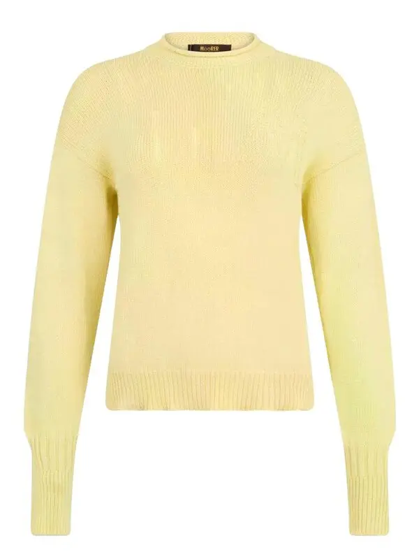 MOORER Abbey Crew-neck Sweater - Yellow
