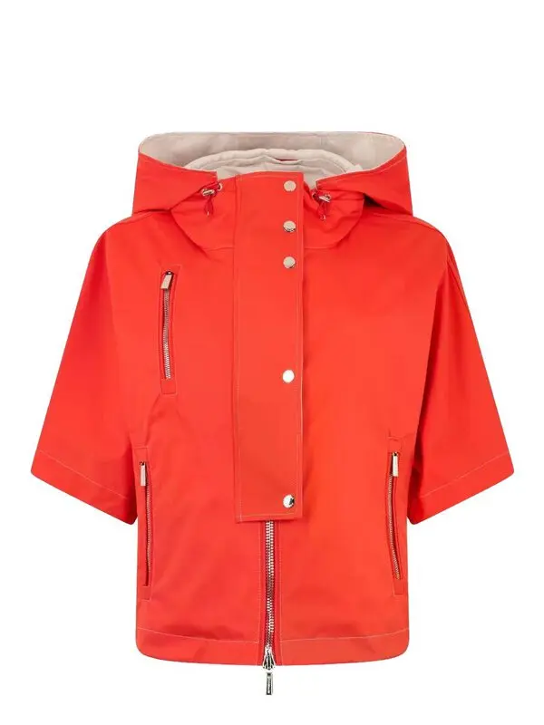 MOORER Short-sleeve Hooded Jacket - Red
