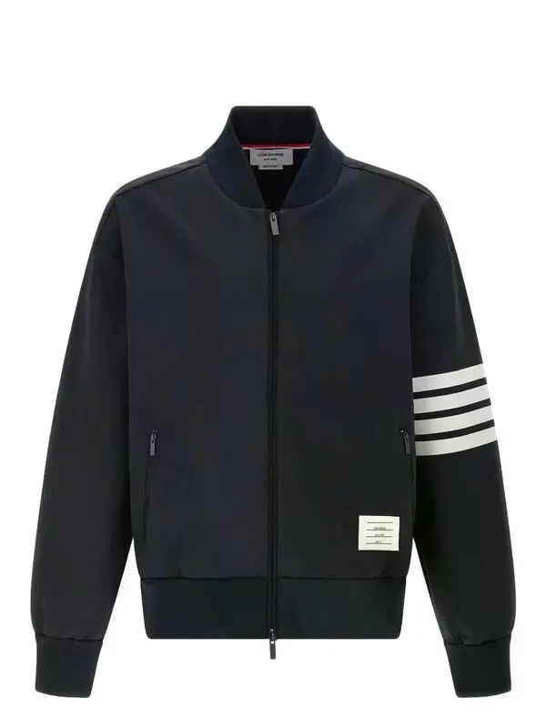 Thom Browne Ribbed Four-bar Bomber Jacket - Blue