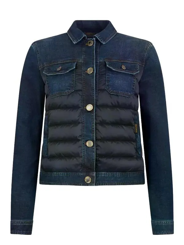MOORER Quilted Denim Jacket - Blue