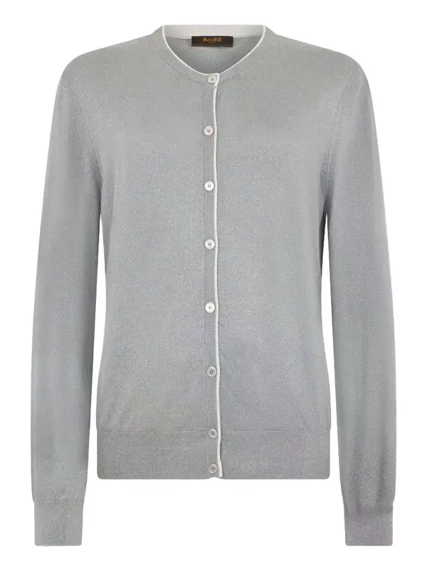 MOORER Piped Cardigan - Grey