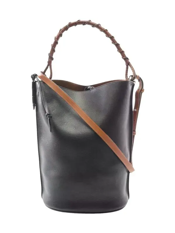 Loewe Leather Anagram Gate Bucket Bag - Black