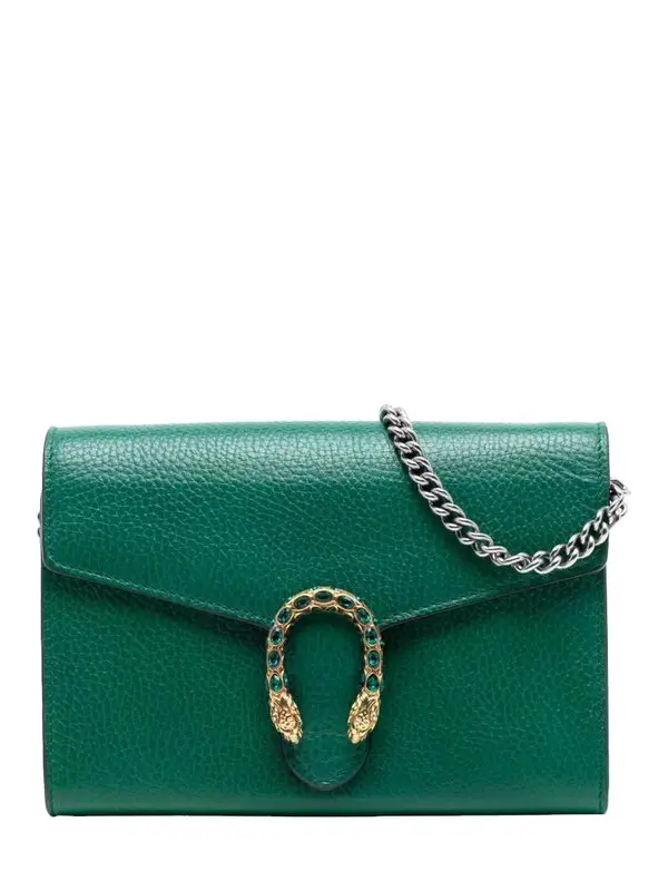 Gucci 2016-2025 Leather Dionysus Wallet On Chain Crossbody Bag - Green
