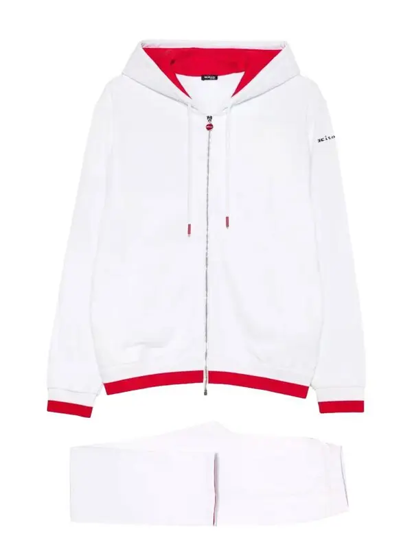 Kiton Contrasting-trim Tracksuit - White
