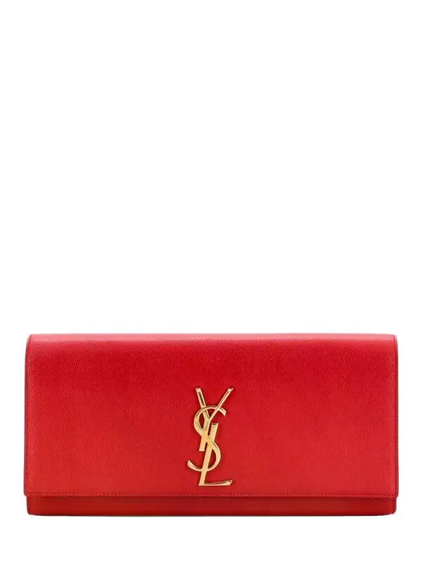 Saint Laurent Classic Monogram Long Clutch - Red