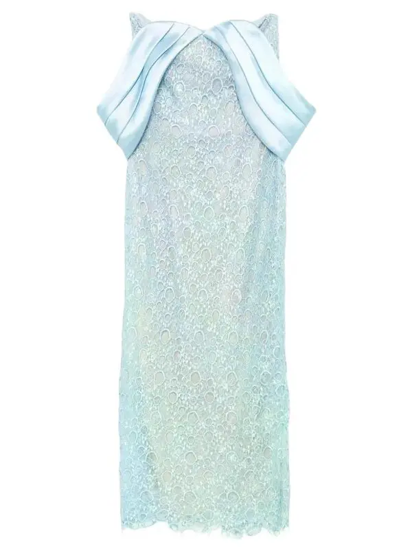 SAIID KOBEISY Midi Guipure Dress - Blue