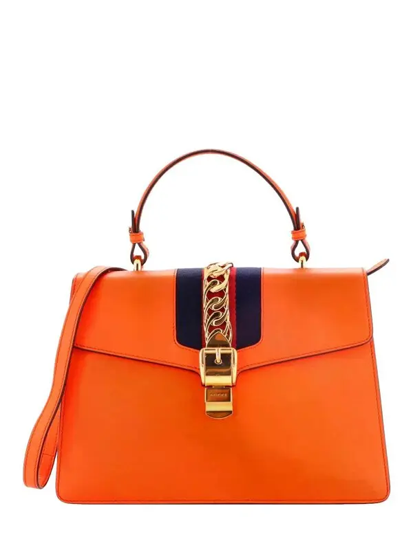 Gucci Sylvie Top Handle Medium Satchel - Orange