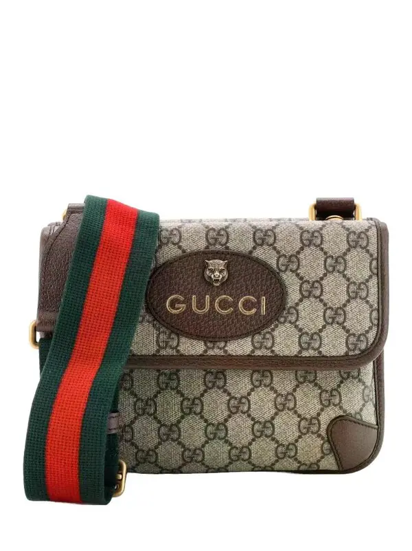 Gucci Neo Vintage Flap Messenger Gg Coated Canvas Small - Brown