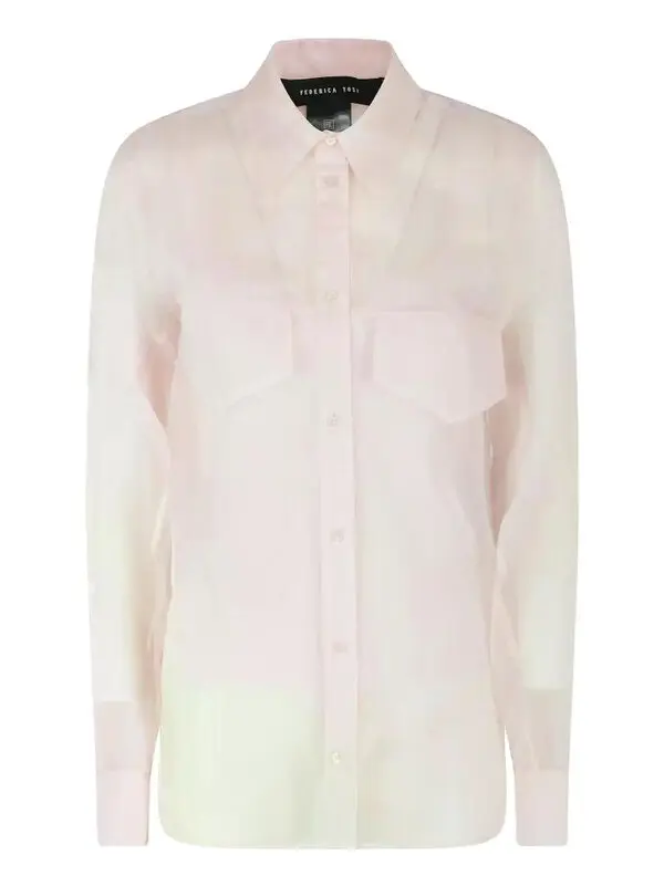 Federica Tosi Sheer Button Down Shirt - Pink