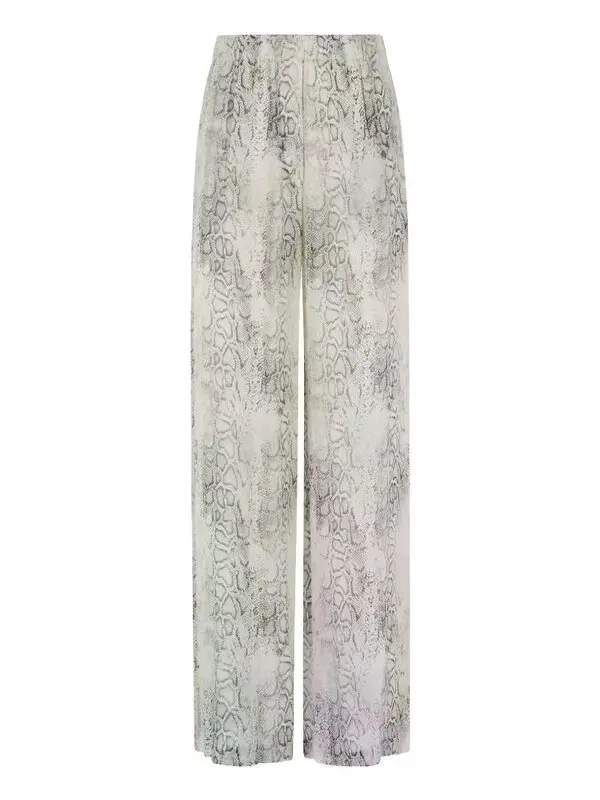 Federica Tosi Snake-print Wide Leg Trousers - Neutrals