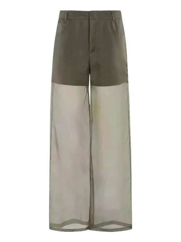 Federica Tosi Sheer Wide Leg Trousers - Green