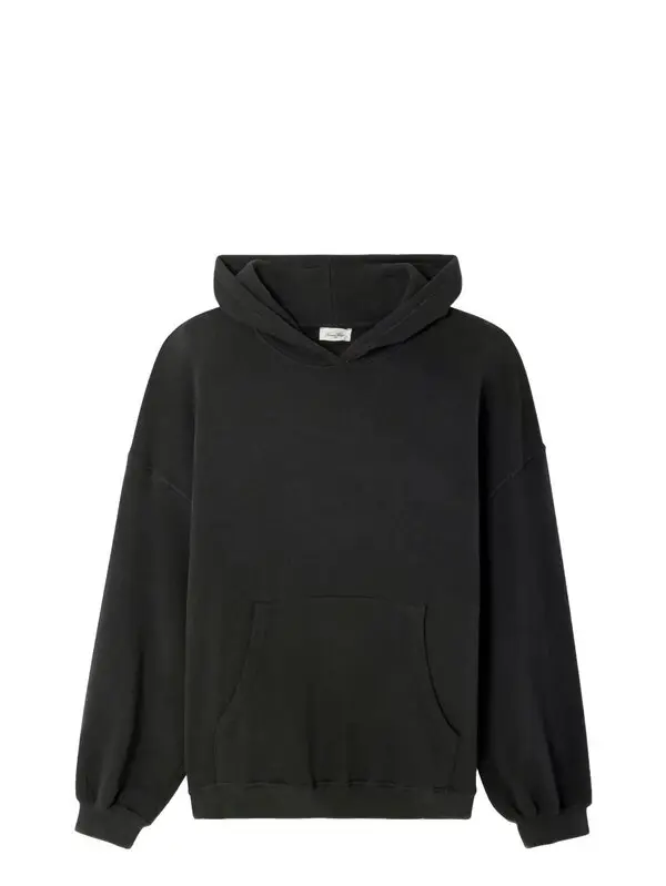American Vintage Hooded Pullover With Kangaroo Pocket - Black