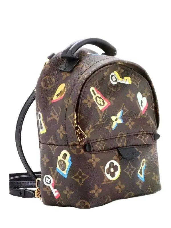 LOUIS VUITTON Palm Springs Limited Edition Love Lock Monogram Canvas Mini Backpack - Brown