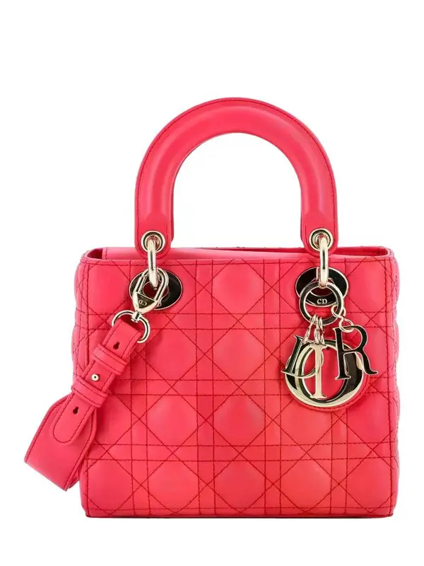 Dior Abcdior Lady Bag Cannage Quilt Lambskin Crossbody Bag - Pink